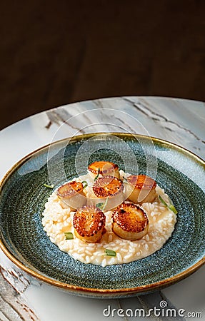 Scallops And Risotto, On A Plate Royalty-Free Stock Photography ...