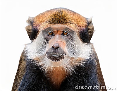 The Rosy-Cheeked Monkey, Isolated On A White Background. Stock ...