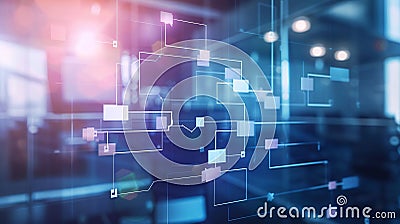 Generative AI Business Process And Workflow Automation With Flowchart Organization Chart With ...