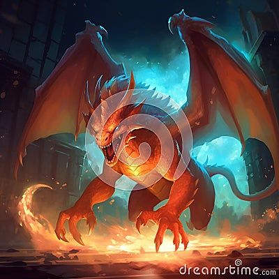 Generative Ai. Charizard Pokemon Illustration | CartoonDealer.com ...