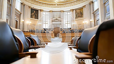 Generative AI Elegant And Spacious Legislative Assembly Hall With ...