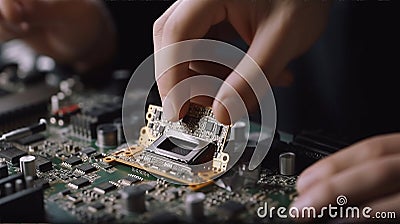 Generative Ai Illustration Of Engineer Repairman The Computer ...