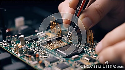 Generative Ai Illustration Of Engineer Repairman The Computer ...