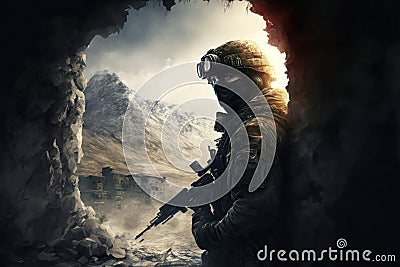 Generative AI Illustration Image Of Military Black Ops Middle East ...