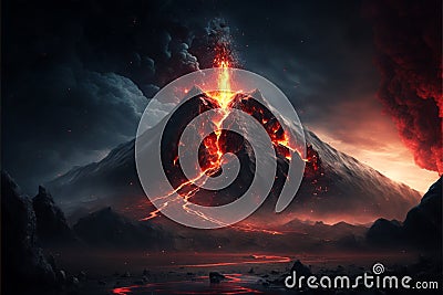 Generative AI Illustration Of Mount Doom Volcano In Mordor ...