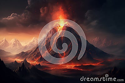 Mount Doom Volcano In Mordor Royalty-Free Illustration | CartoonDealer ...