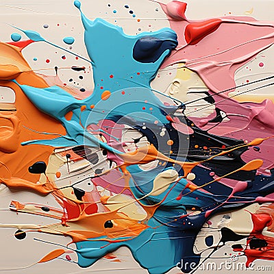 Generative Ai Illustration Of Vivid Abstract Expressionist Art On Wall ...