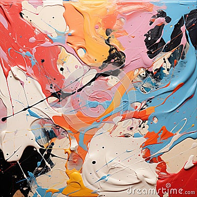 Generative Ai Illustration Of Vivid Abstract Expressionist Art On Wall ...