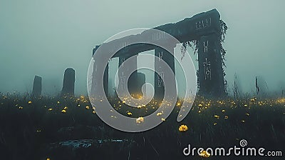 Generative AI Image Of Ancient Ruins Surrounded By Glowing Magical ...