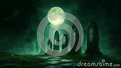 Generative AI Image Of Ancient Ruins Surrounded By Glowing Magical ...