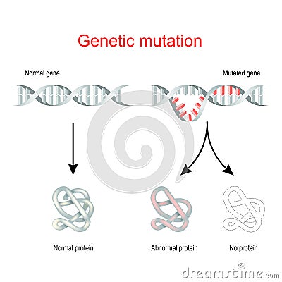 Genetic Mutation. Normal Gene And Mutated DNA Vector Illustration ...