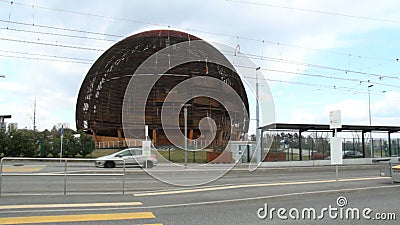 CERN Outdoor Tracking Shot in Geneva Stock Footage - Video of scientist ...