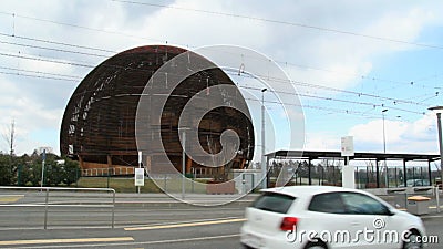 CERN Outdoor Tracking Shot in Geneva Stock Footage - Video of research ...