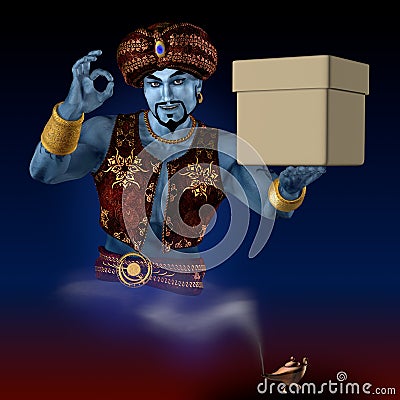 Genie With A Box. Royalty-Free Stock Image | CartoonDealer.com #11325148