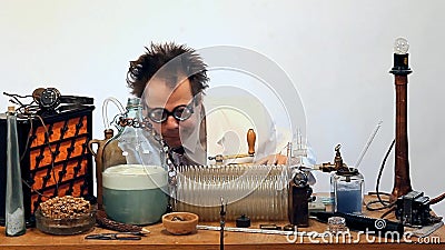 Genius Doing Experiments in the Laboratory Stock Video - Video of ...