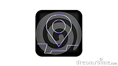 Geo Tag Symbol on the Map in the Form of a Shiny Rainbow Outline. Stock ...