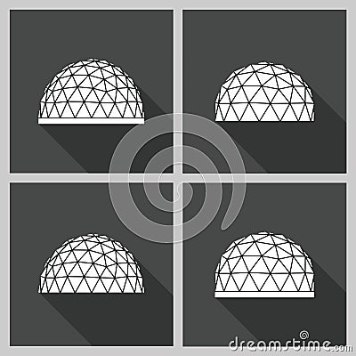 Geodesic Dome Vector Flat Stock Vector - Image: 69489089