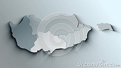 Modern White Map of Cyprus with Districts Stock Video - Video of modern ...