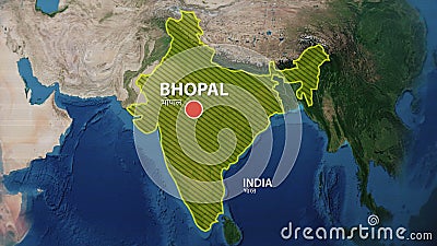 Geolocation of the City of Bhopal on the Map Stock Video - Video of ...