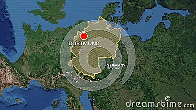 Geolocation of the City of Dortmund on the Map Stock Video - Video of ...