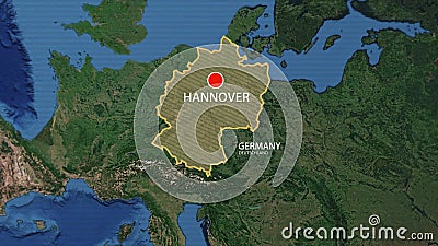 Geolocation of the City of Hannover on the Map Stock Video - Video of ...