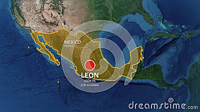 Geolocation of the City of Leon on the Map Stock Footage - Video of ...
