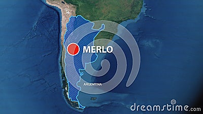 Geolocation of the City of Merlo on the Map Stock Video - Video of ...