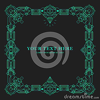 Geometric Border Template Cartoon Vector | CartoonDealer.com #86102161