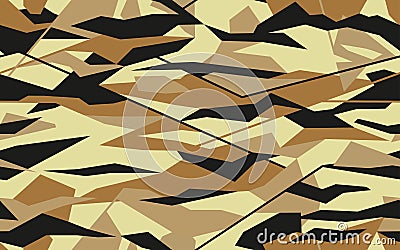 Geometric Camouflage Pattern In Light Brown Colors. Army Camo Seamless ...