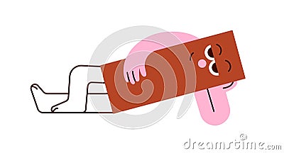Geometric Character, Funny Rectangle Figure Lying, Chilling And ...