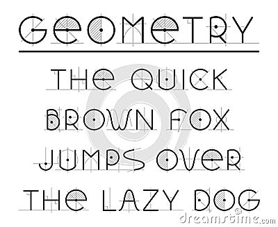 Geometric Retro Font Stock Vector - Image: 62303660