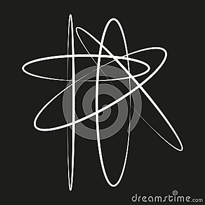 Geometric Shapes Of Intersecting Ellipses On A Black Background ...