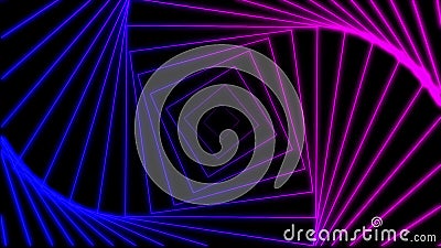 Geometric Square Shape. Animation Motion of Neon Square with ...