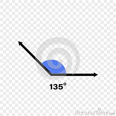 135 Degree Angle Icon. Geometric Symbol. Vector Illustration On ...