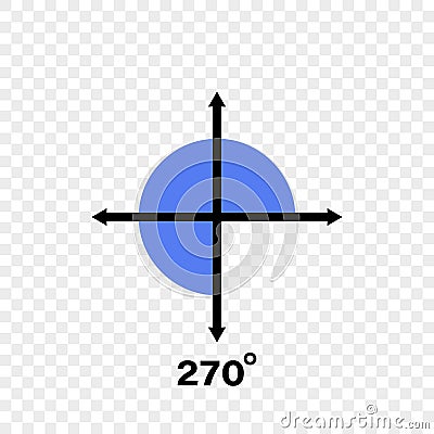 270 Degree Angle Icon. Geometric Symbol. Vector Illustration On ...