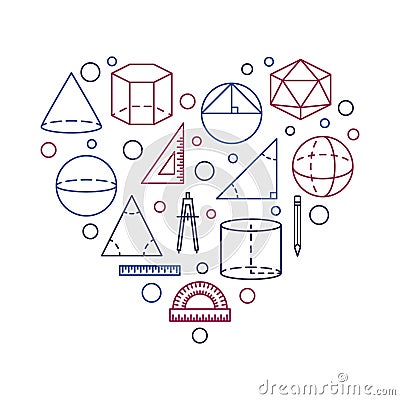 Geometry Heart Creative Vertical Outline Banner - I Love Geometry ...