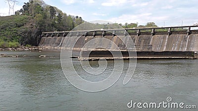 Georgia, Morgan Falls Dam, a Pan of the Morgan Falls Dam on the ...
