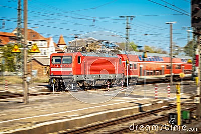 German Regional Express Arrives On The Train Station Editorial Photo ...