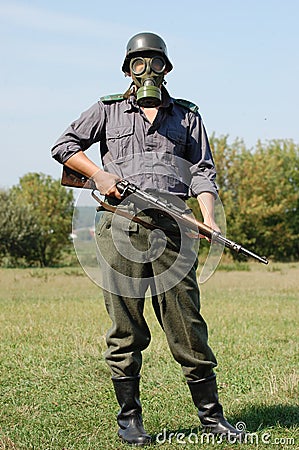 German Soldier WW2 Reenacting Royalty Free Stock Image - Image: 6664826