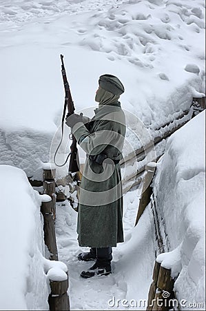 German Soldier Of WW2.Winter Stock Photos - Image: 13010833