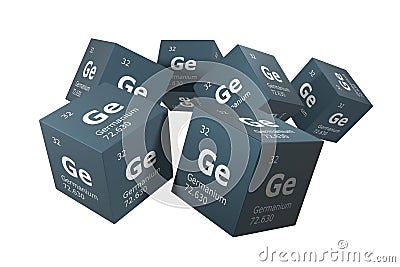 Germanium, 3D Rendering Of Symbols Of The Elements Of The Periodic ...
