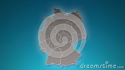 Germany Country Map with Zoom in Realistic Clouds Fly through. Camera ...