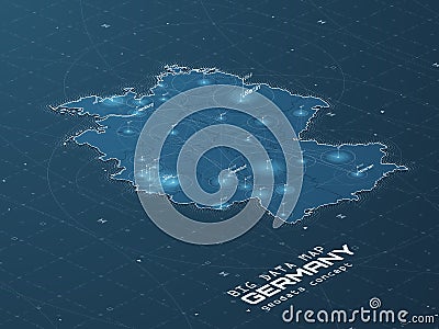Germany Map Big Data Visualization. Futuristic Map Infographic ...