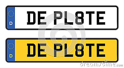 German Car Plate, Letters, Numbers and Symbols, Germany Stock Vector ...