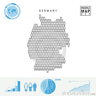 Germany People Icon Map. Stylized Vector Silhouette Of Germany ...