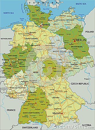 Germany - Highly Detailed Editable Political Map With Separated Layers ...