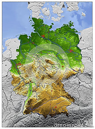Germany, Relief Map Royalty Free Stock Image - Image: 3002856