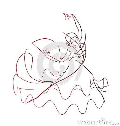 Gesture Drawing Flamenco Dancer Expressive Pose Stock Vector - Image ...