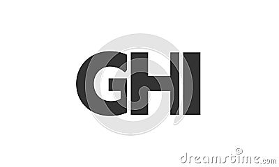 GHI Logo Design Template With Strong And Modern Bold Text. Initial ...