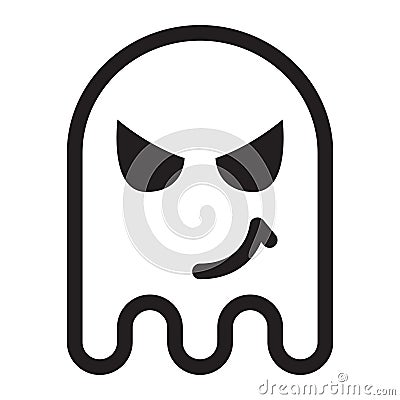 Ghost Angry Smile Evil Laugh Face Vector Illustration | CartoonDealer ...